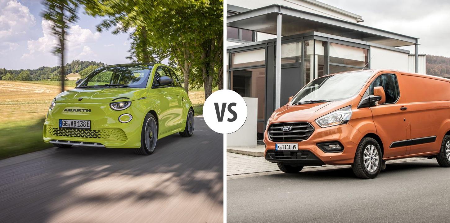 Abarth 500e Cabriolet VS Ford Transit Custom Transporter – Vergleiche ...