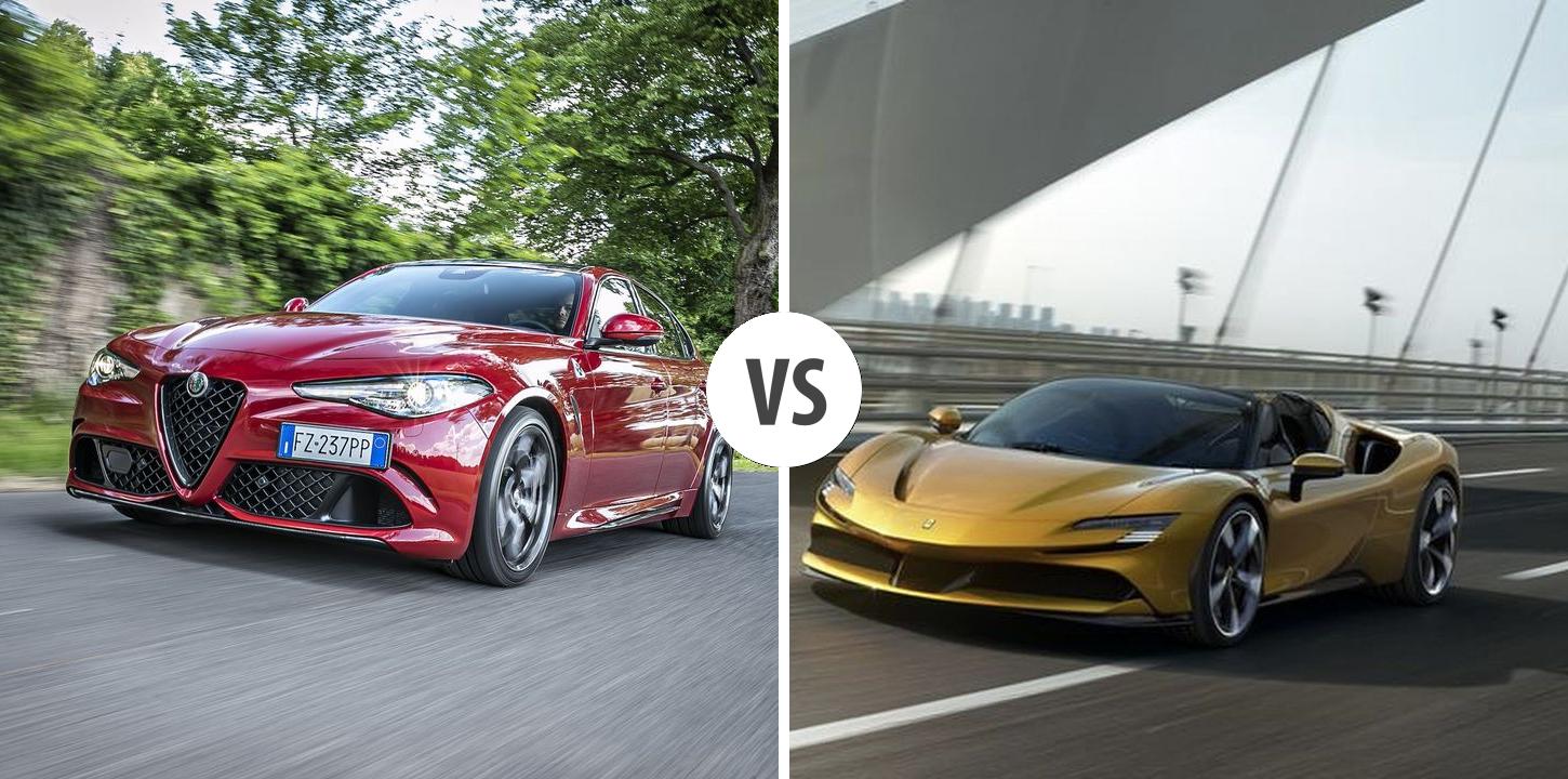 Alfa Romeo Giulia VS Ferrari SF90 Roadster – Vergleiche Preise ...