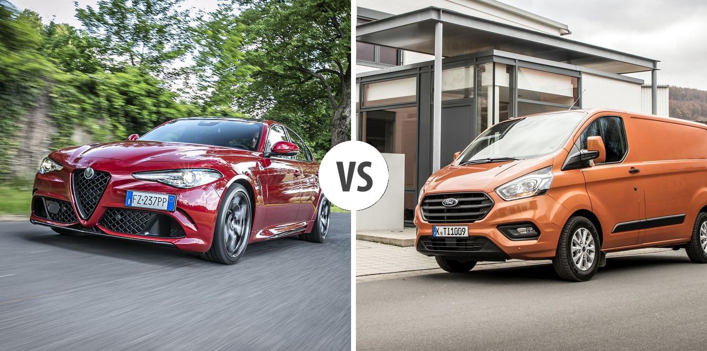 Alfa Romeo Giulia VS Ford Transit Custom Transporter – Vergleiche ...