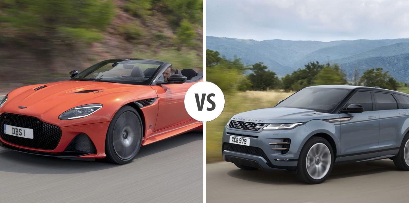Aston Martin DBS Superleggera Cabrio VS Land Rover Range Rover Evoque ...