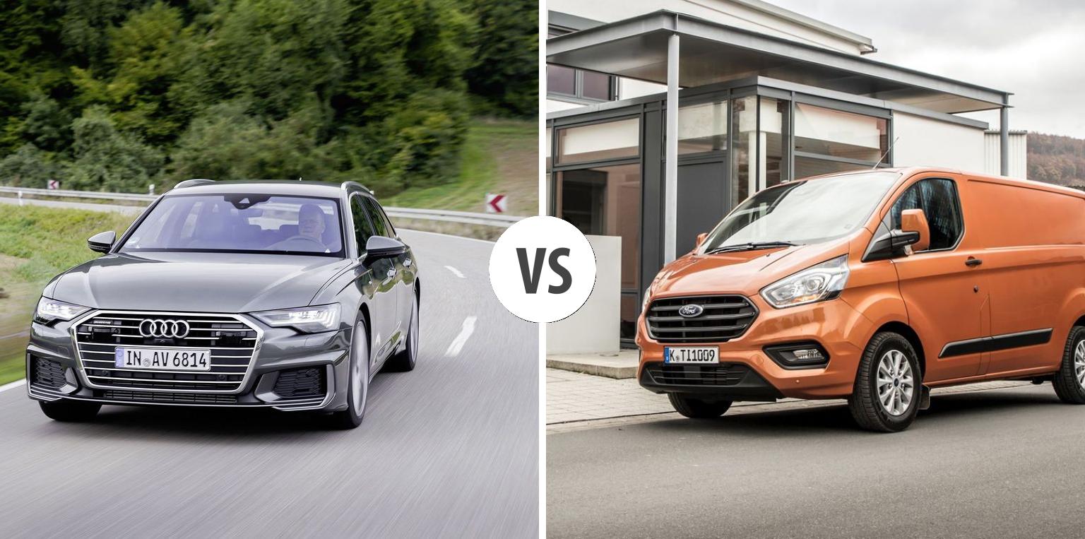 Audi A6 Avant VS Ford Transit Custom Transporter – Vergleiche Preise ...