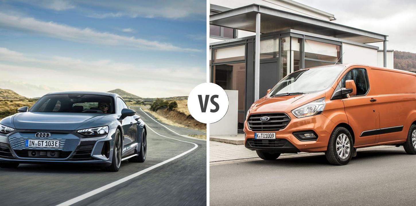 Audi e-tron GT VS Ford Transit Custom Transporter – Vergleiche Preise ...