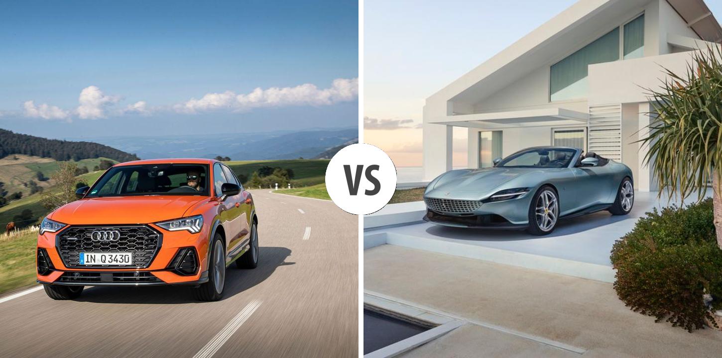 Audi Q3 Sportback VS Ferrari Roma Cabrio – Vergleiche Preise, Leistung ...