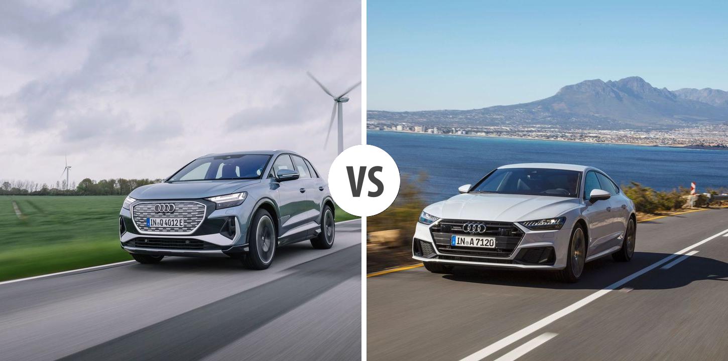 Audi Q4 e-tron VS Audi A7 – Vergleiche Preise, Leistung, Kofferraum ...