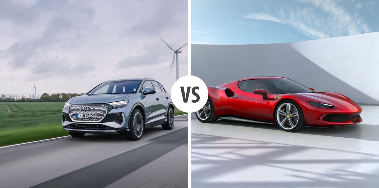 Audi Q4 e-tron VS Ferrari 296 Coupé – Vergleiche Preise, Leistung ...