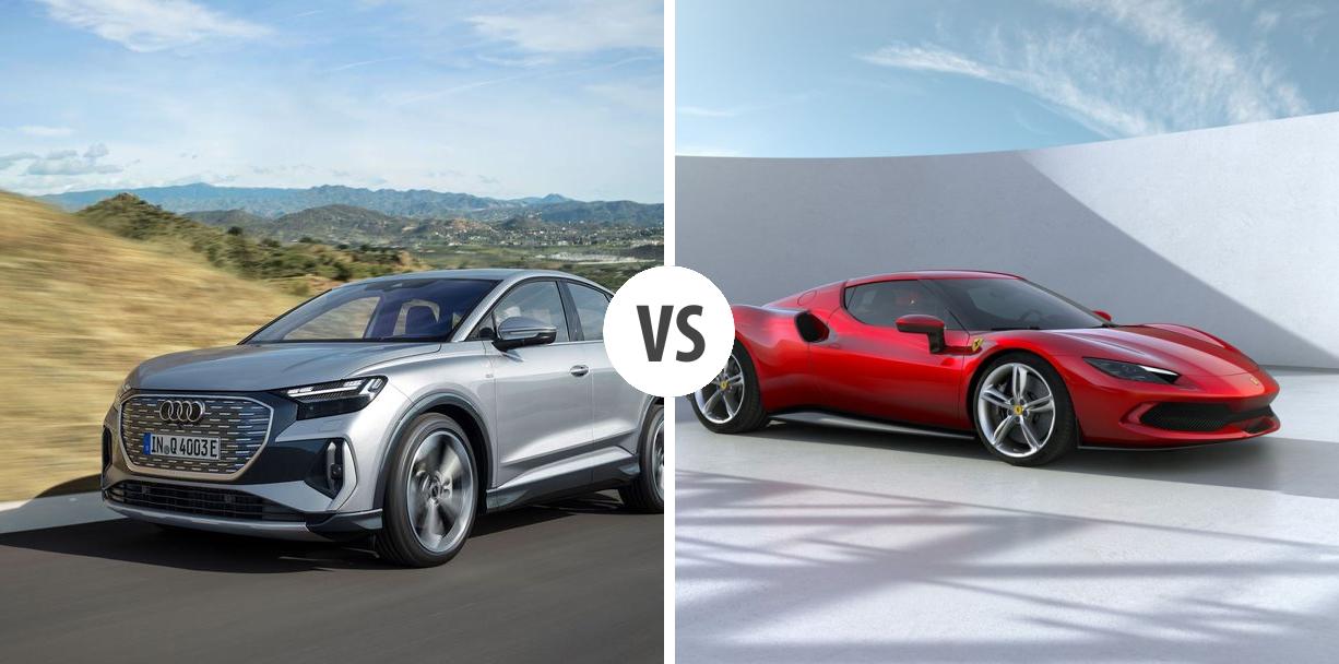 Audi Q4 Sportback e-tron VS Ferrari 296 Coupé – Vergleiche Preise ...