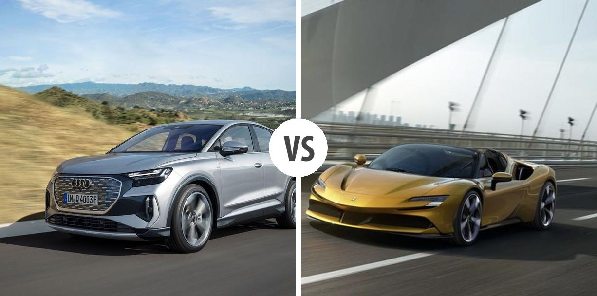 Audi Q4 Sportback e-tron VS Ferrari SF90 Roadster – Vergleiche Preise ...
