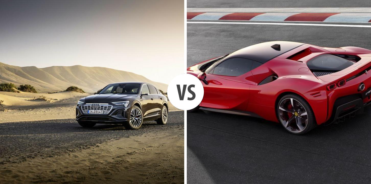 Audi Q8 e-tron Sportback VS Ferrari SF90 Coupe Autovergleich | AUTOGOTT.DE