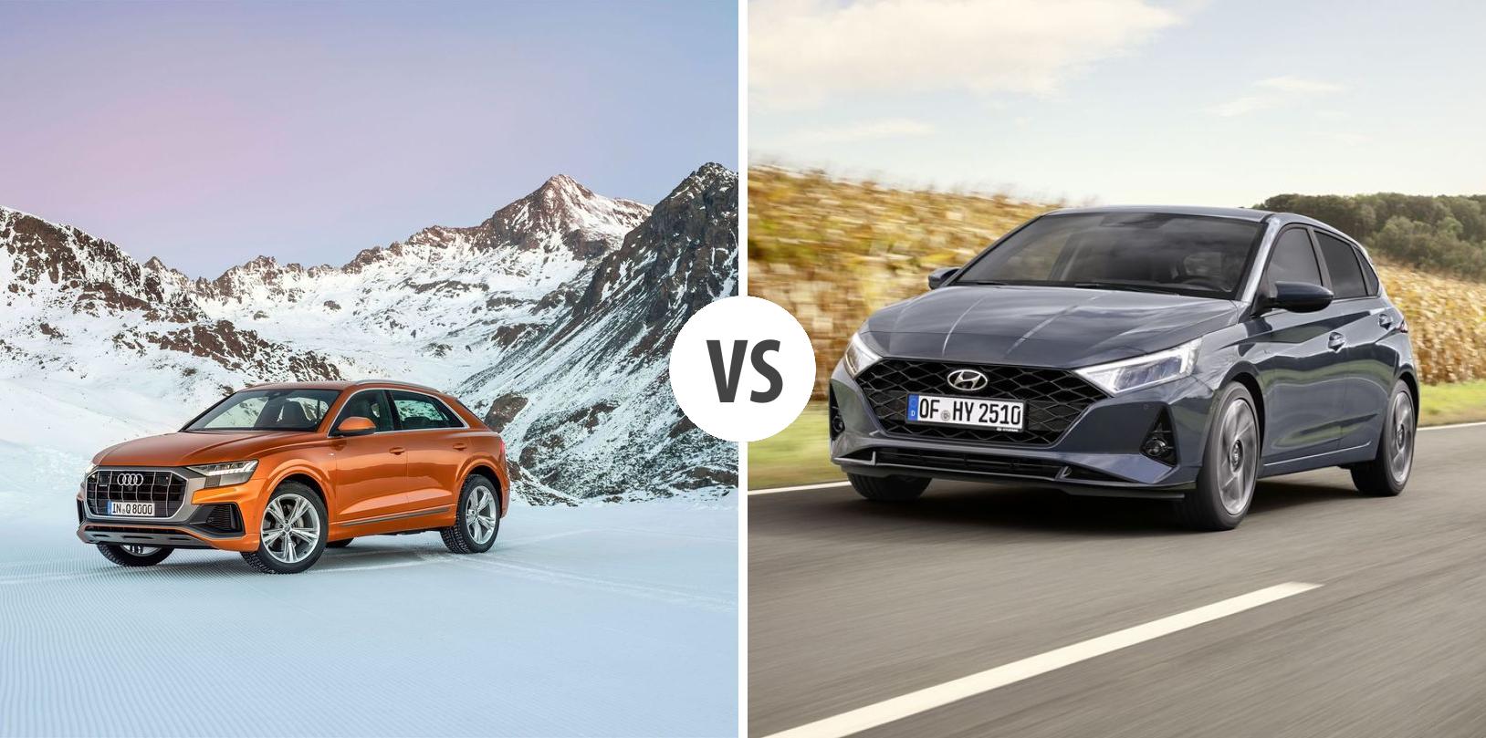 Audi Q8 VS Hyundai i20 – Vergleiche Preise, Leistung, Kofferraum ...