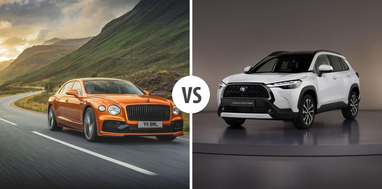 Bentley Flying Spur VS Toyota Corolla Cross Autovergleich | AUTOGOTT.DE