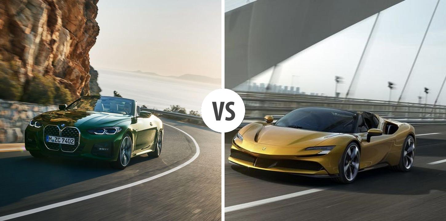 BMW 4er Cabrio VS Ferrari SF90 Roadster – Vergleiche Preise, Leistung ...