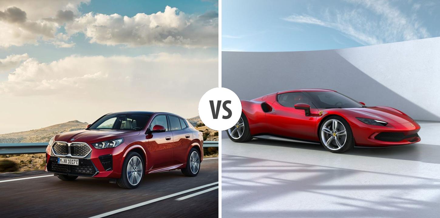 BMW iX2 VS Ferrari 296 Coupé – Vergleiche Preise, Leistung, Kofferraum ...