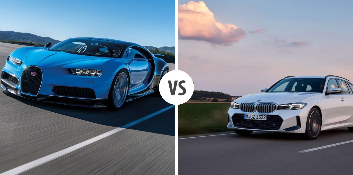 Bugatti Chiron VS BMW 3er Touring Autovergleich | AUTOGOTT.DE