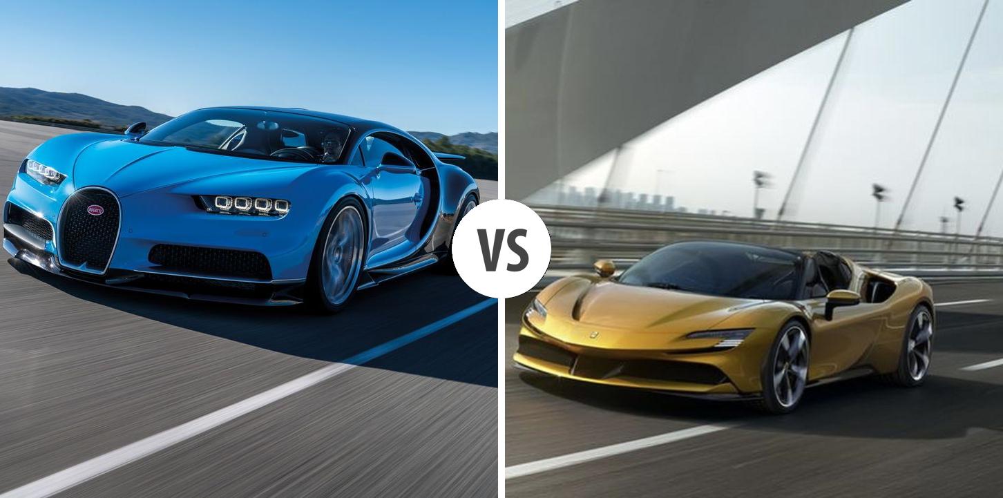 Bugatti Chiron VS Ferrari SF90 Roadster Autovergleich | AUTOGOTT.DE