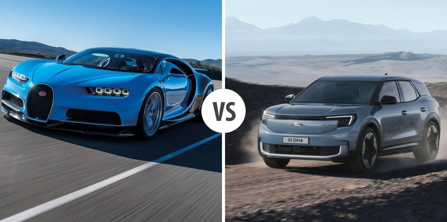Bugatti Chiron VS Ford Explorer EV Autovergleich | AUTOGOTT.DE