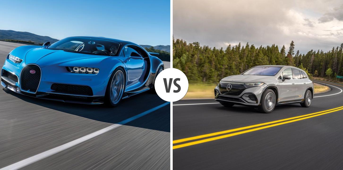 Bugatti Chiron VS Mercedes EQS SUV Autovergleich | AUTOGOTT.DE