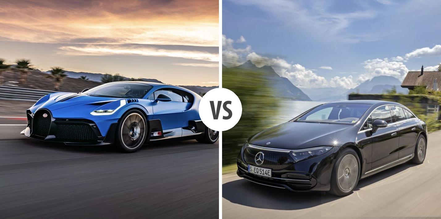Bugatti Divo VS Mercedes EQS Limousine Autovergleich | AUTOGOTT.DE