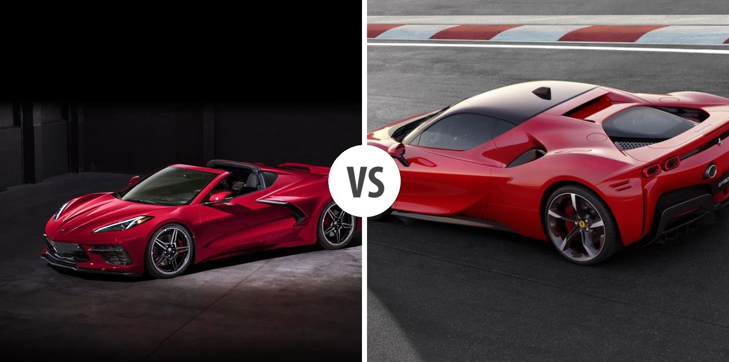 Chevrolet Corvette Cabriolet VS Ferrari SF90 Coupe Autovergleich ...