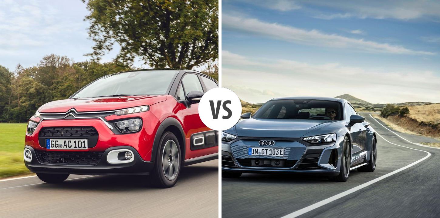 Citroën C3 VS Audi e-tron GT – Vergleiche Preise, Leistung, Kofferraum ...
