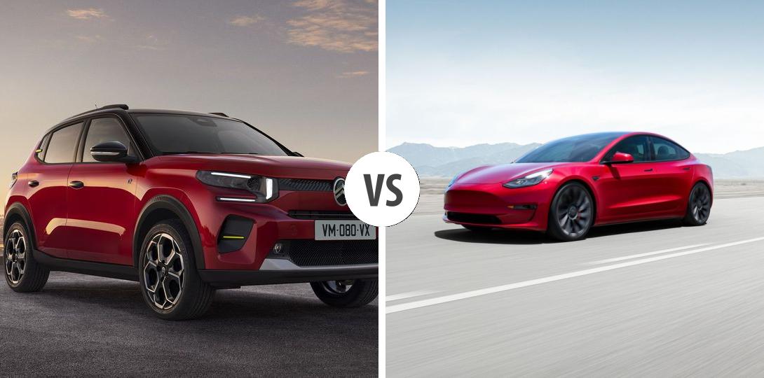 Citroën ë-C3 VS TESLA Model 3 – Vergleiche Preise, Leistung, Kofferraum ...
