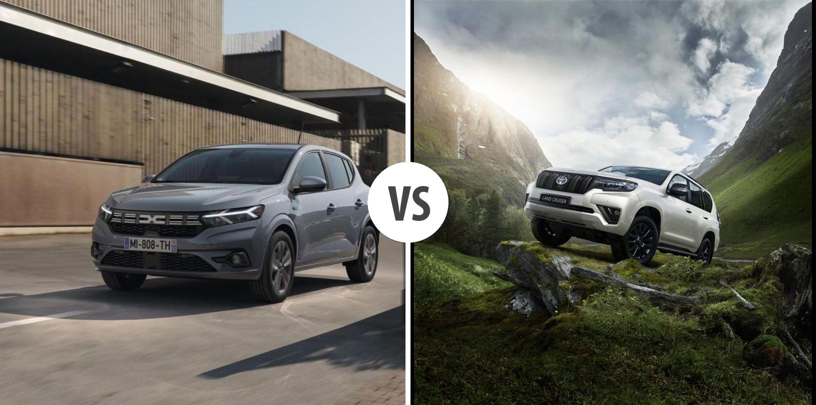 Dacia Sandero VS Toyota Land Cruiser – Vergleiche Preise, Leistung ...