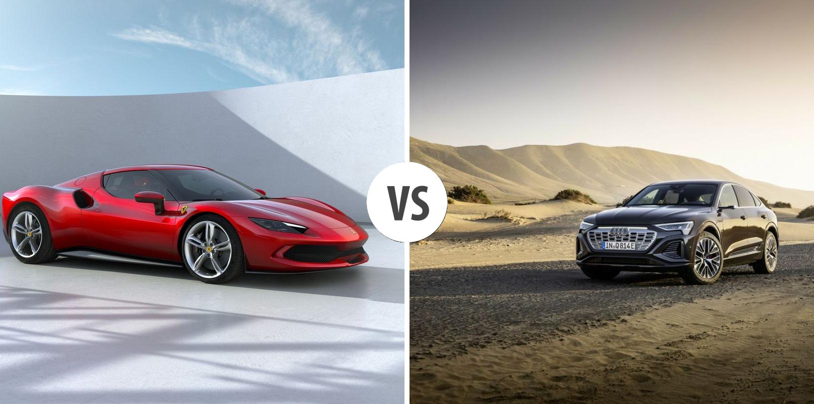 Ferrari 296 Coupé VS Audi Q8 e-tron Sportback Autovergleich | AUTOGOTT.DE