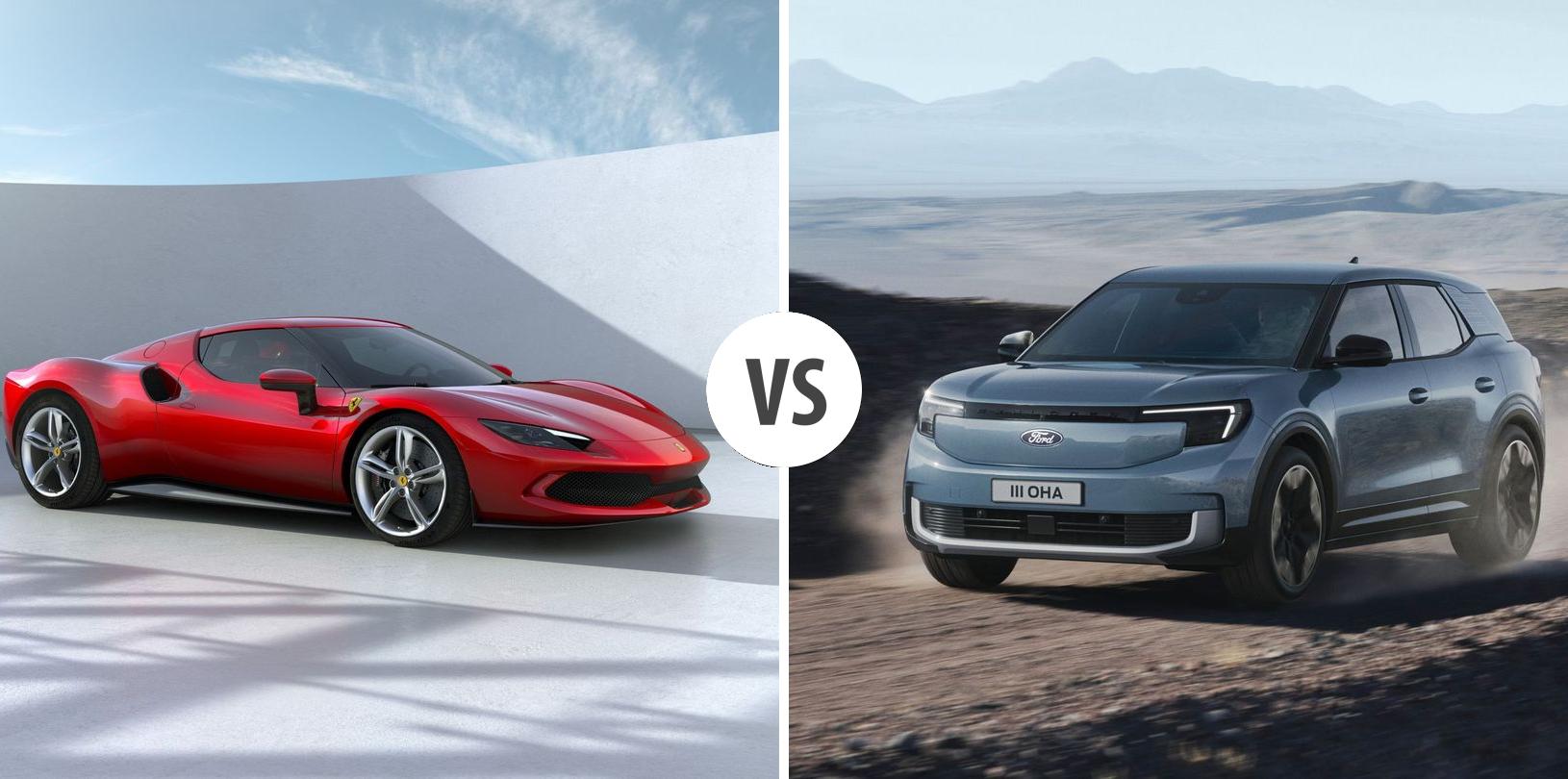 Ferrari 296 Coupé VS Ford Explorer EV Autovergleich | AUTOGOTT.DE
