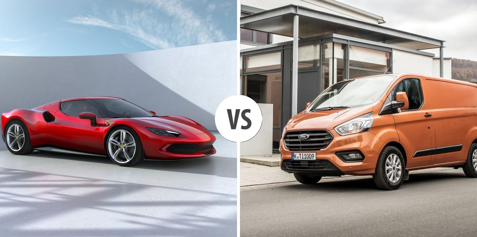 Ferrari 296 Coupé VS Ford Transit Custom Transporter – Vergleiche ...