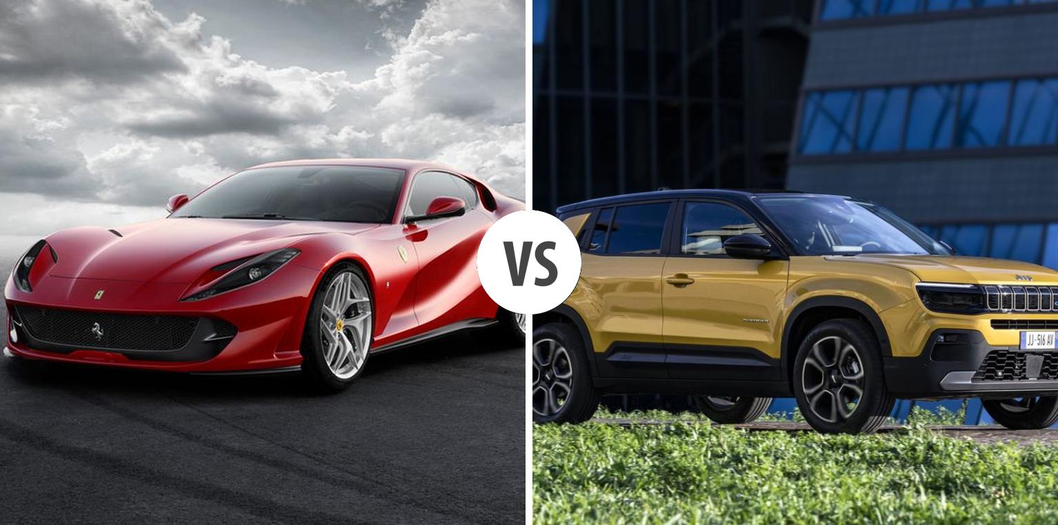Ferrari 812 Coupe VS Jeep Avenger Autovergleich | AUTOGOTT.DE