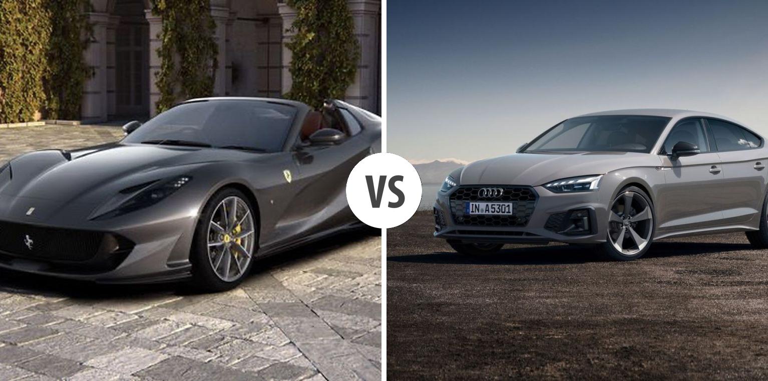 Ferrari 812 Roadster VS Audi A5 Sportback Autovergleich | AUTOGOTT.DE