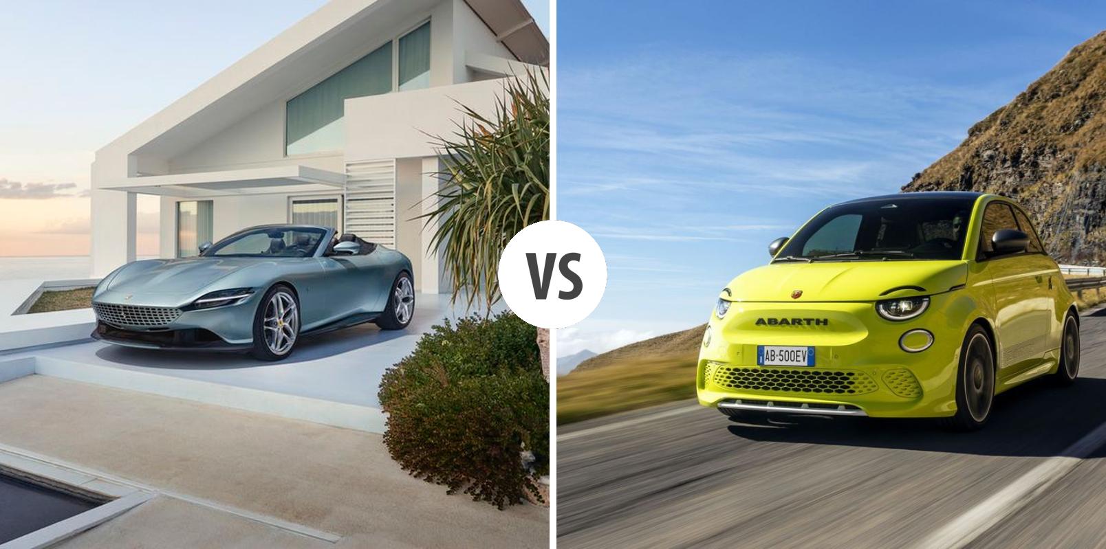 Ferrari Roma Cabrio VS Abarth 500e – Vergleiche Preise, Leistung ...
