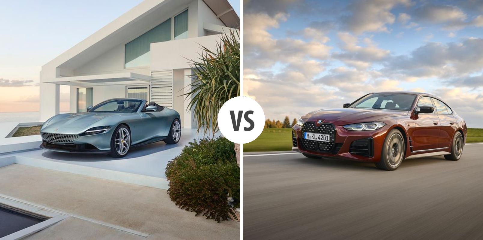 Ferrari Roma Cabrio VS BMW 4er Gran Coupé – Vergleiche Preise, Leistung ...