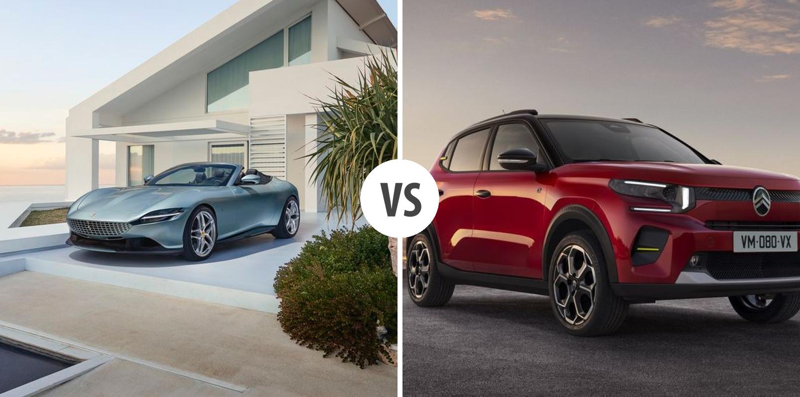 Ferrari Roma Cabrio VS Citroën ë-C3 – Vergleiche Preise, Leistung ...