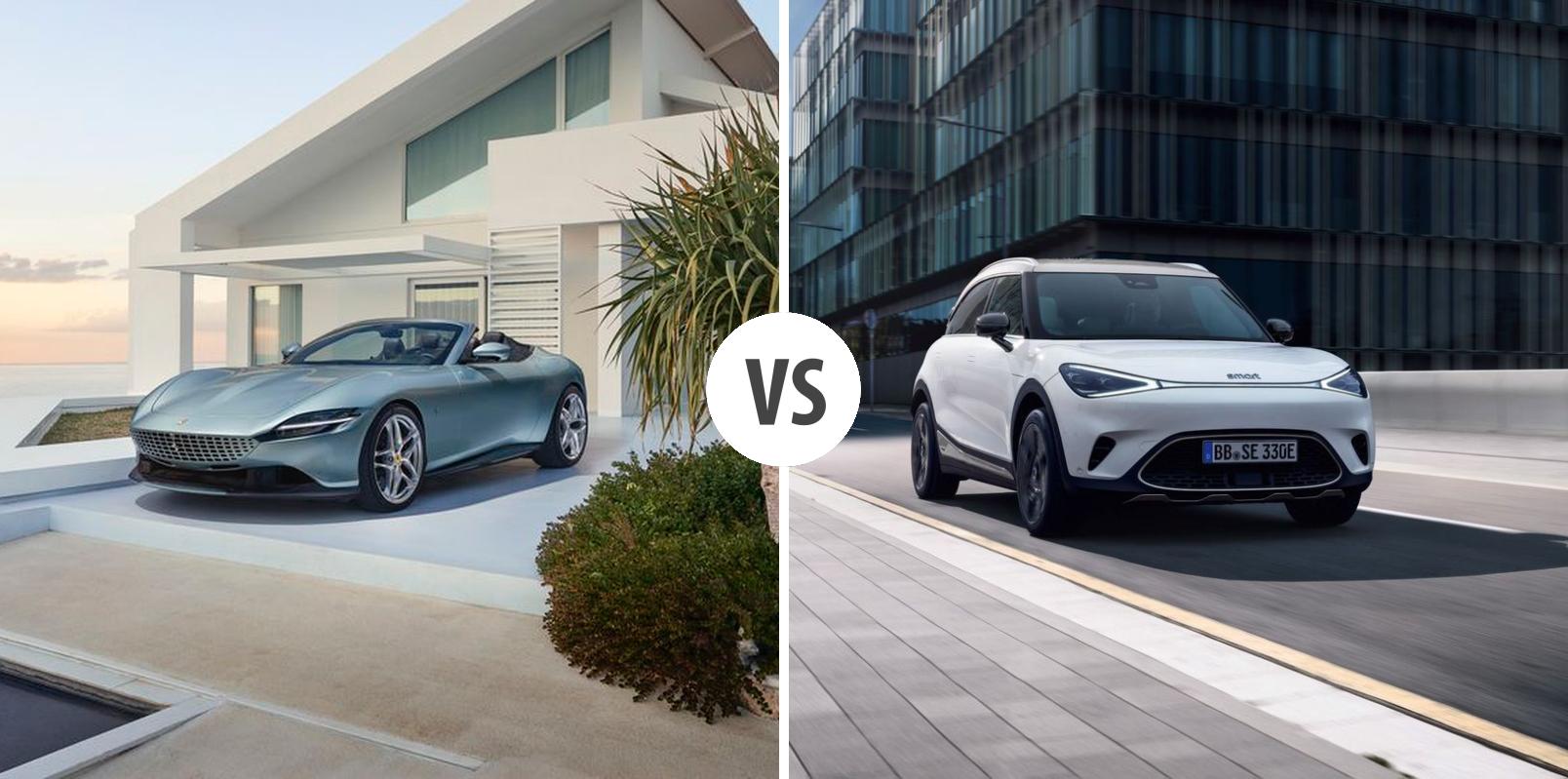 Ferrari Roma Cabrio VS Smart #1 Autovergleich | AUTOGOTT.DE