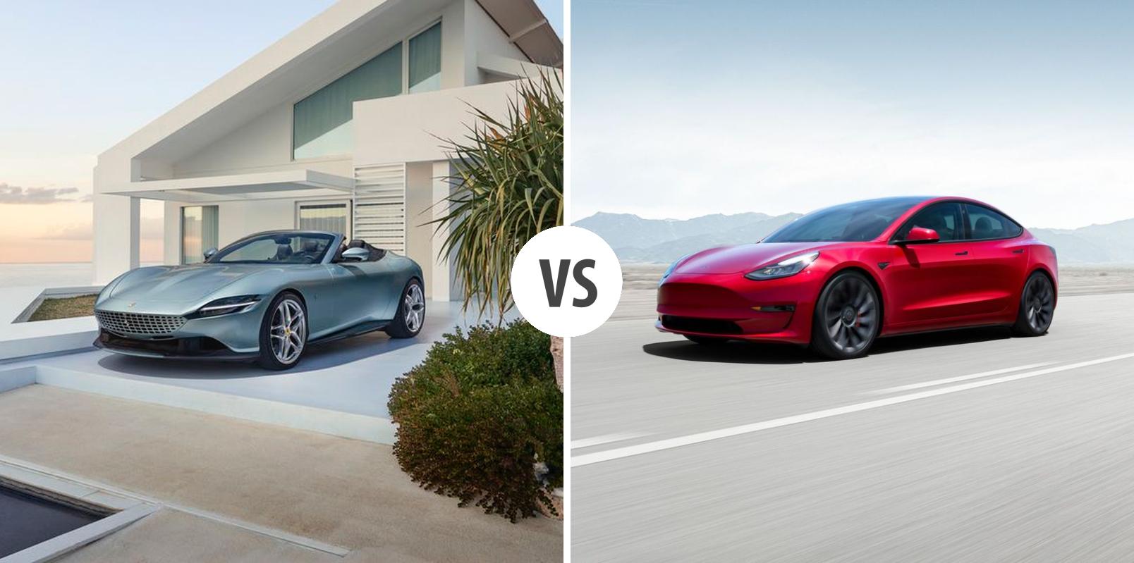 Ferrari Roma Cabrio VS TESLA Model 3 – Vergleiche Preise, Leistung ...