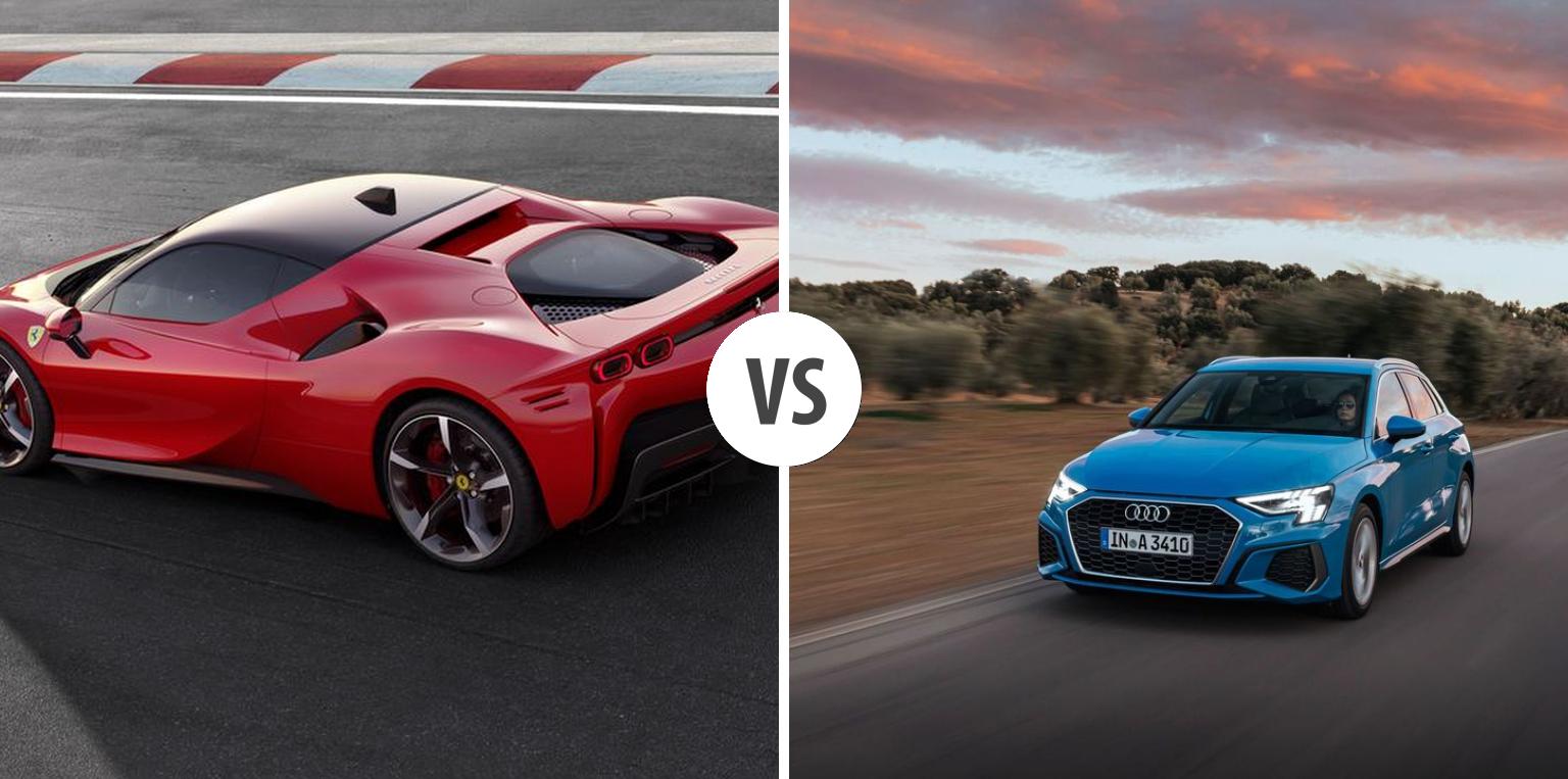 Ferrari SF90 Coupe VS Audi A3 Sportback – Vergleiche Preise, Leistung ...