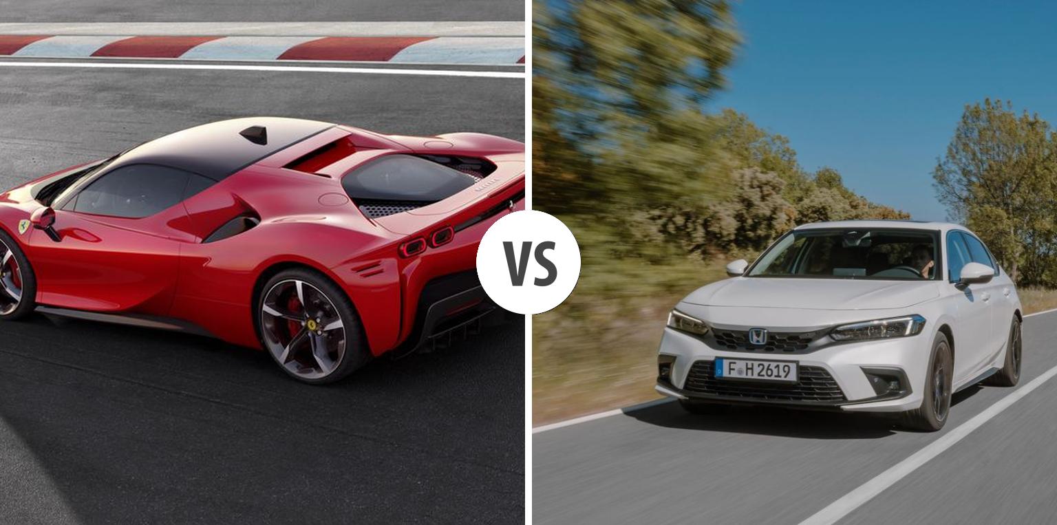 Ferrari SF90 Coupe VS Honda Civic – Vergleiche Preise, Leistung ...
