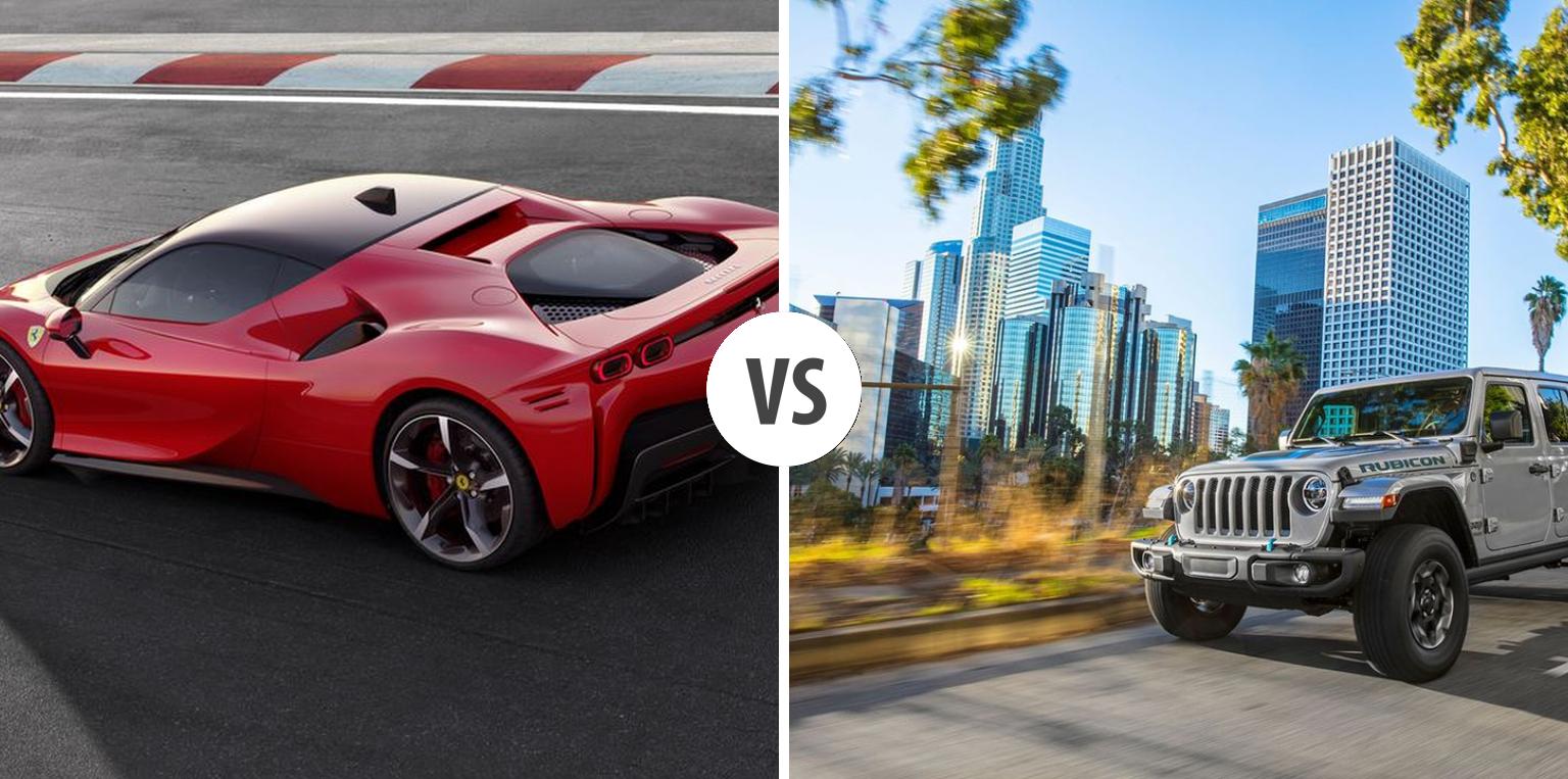 Ferrari SF90 Coupe VS Jeep Wrangler – Vergleiche Preise, Leistung ...