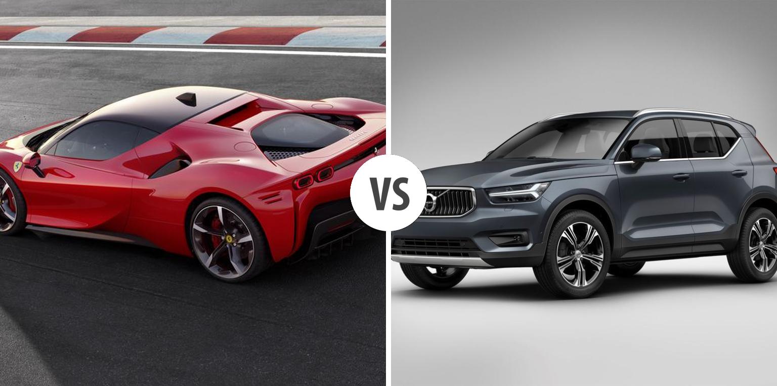 Ferrari SF90 Coupe VS Volvo XC40 Autovergleich | AUTOGOTT.DE