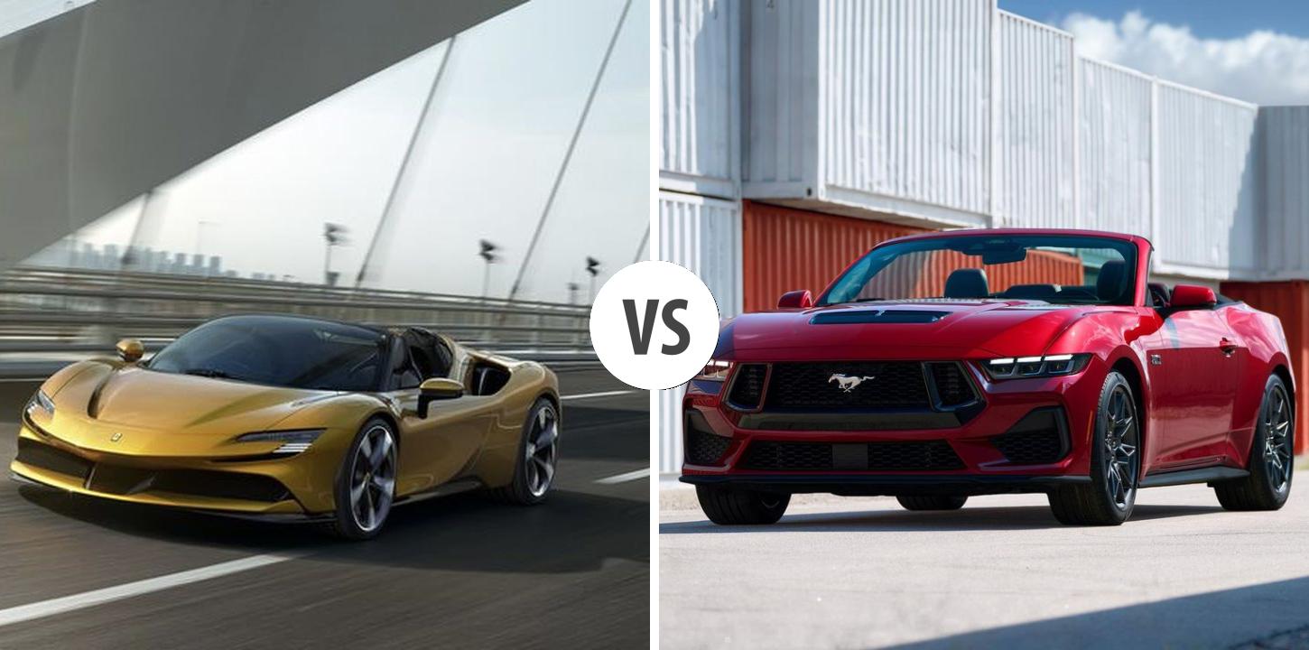 Ferrari SF90 Roadster VS Ford Mustang Convertible – Vergleiche Preise ...