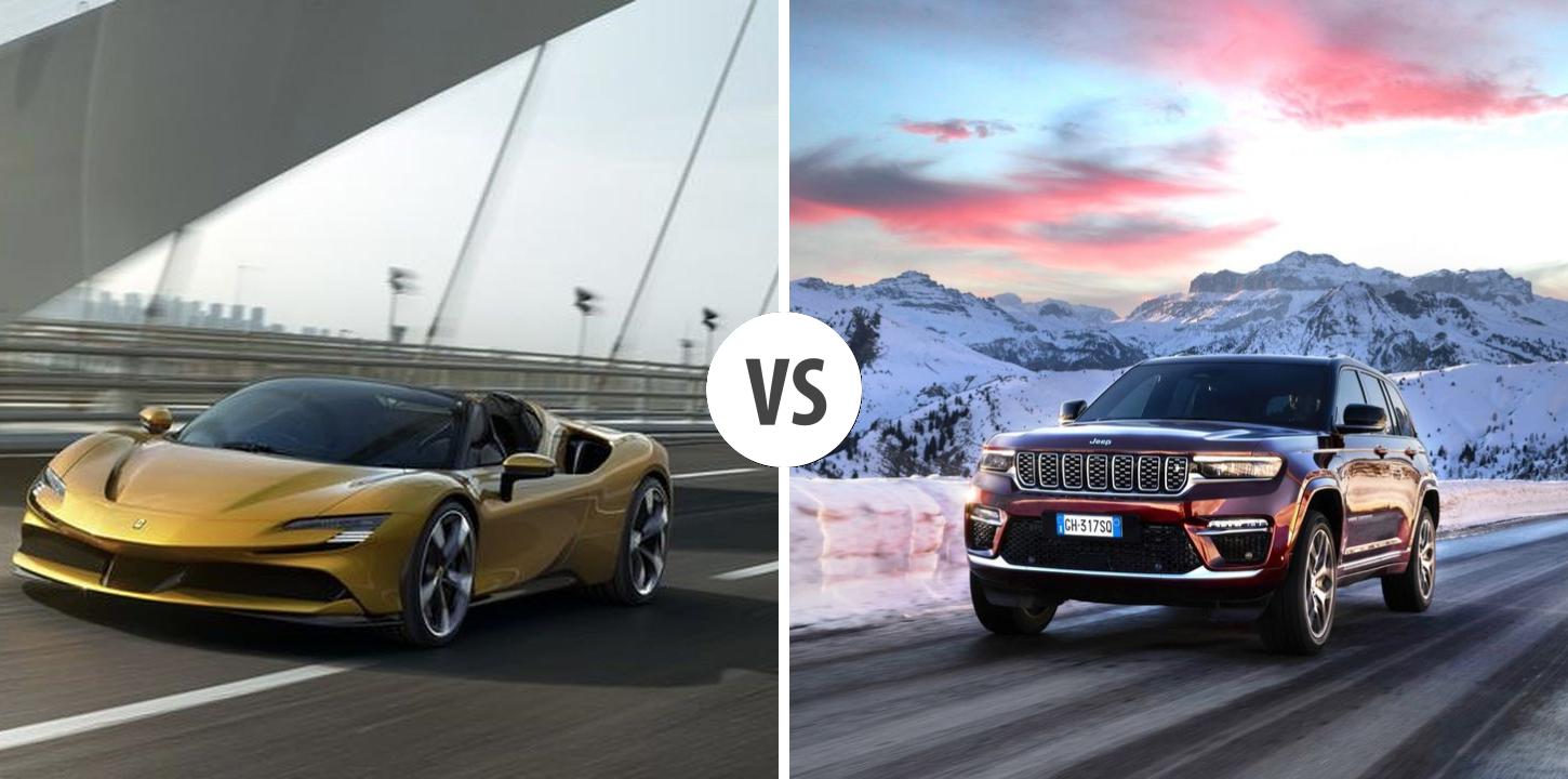 Ferrari SF90 Roadster VS Jeep Grand Cherokee Autovergleich | AUTOGOTT.DE