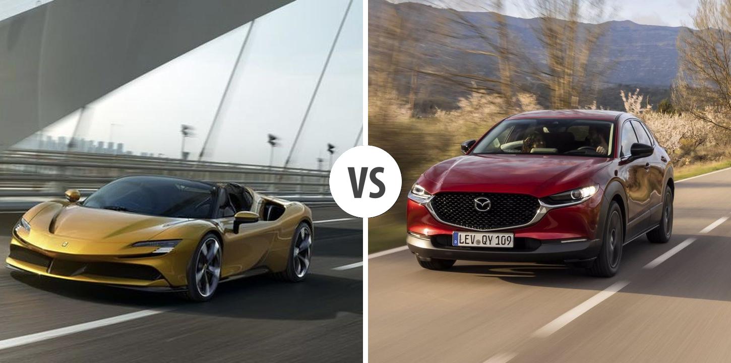 Ferrari SF90 Roadster VS Mazda CX-30 – Vergleiche Preise, Leistung ...