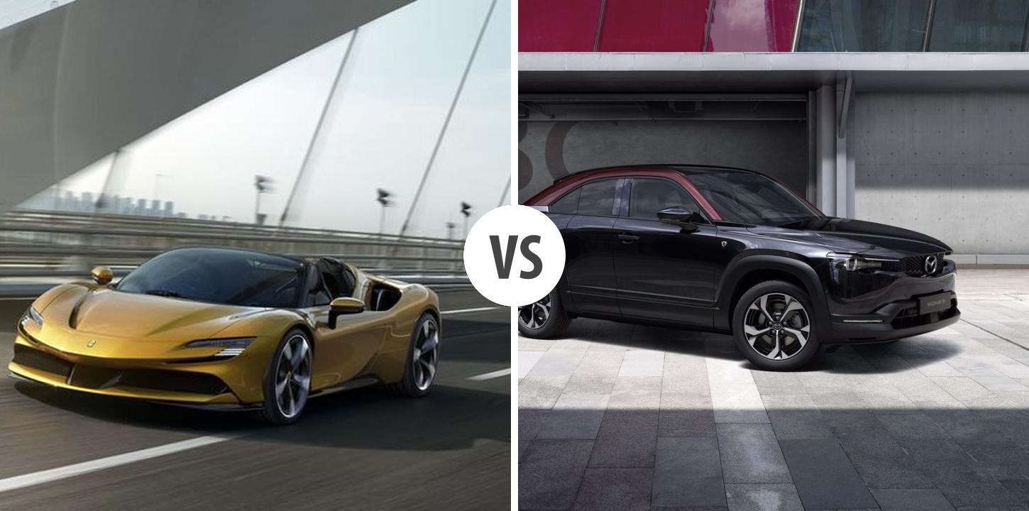 Ferrari SF90 Roadster VS Mazda MX-30 R-EV – Vergleiche Preise, Leistung ...