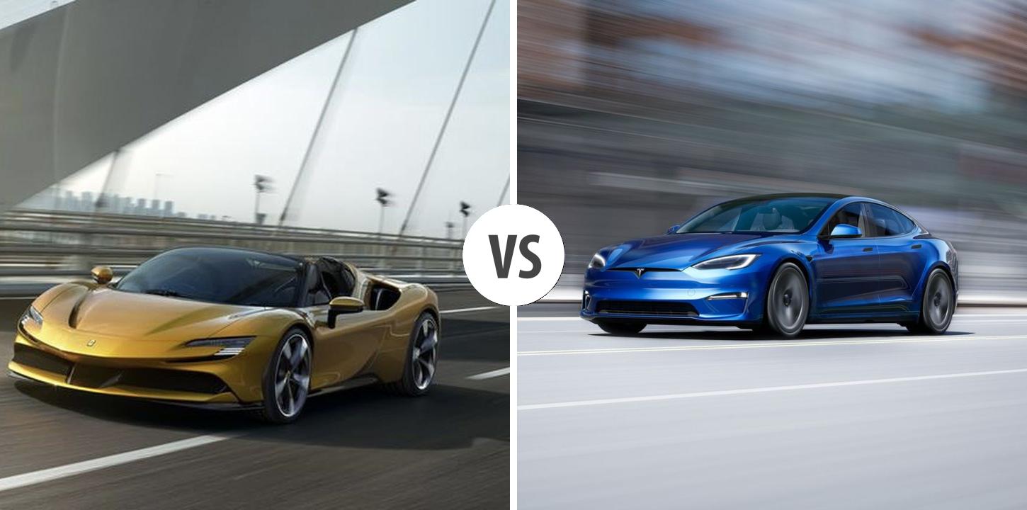 Ferrari SF90 Roadster VS TESLA Model S Autovergleich | AUTOGOTT.DE