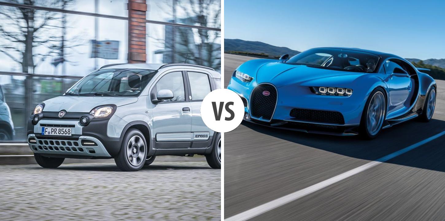 FIAT Panda VS Bugatti Chiron Autovergleich | AUTOGOTT.DE