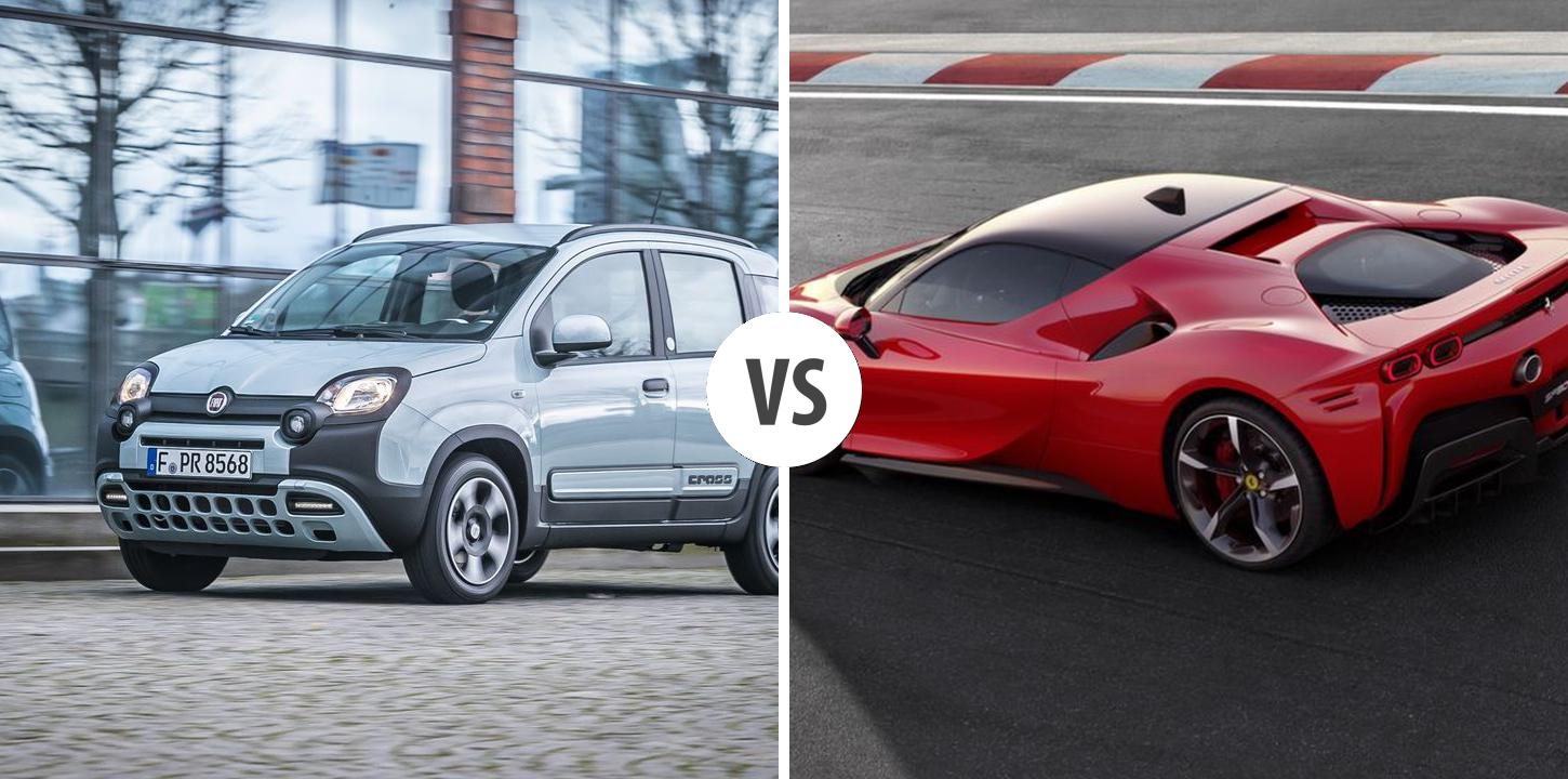 FIAT Panda VS Ferrari SF90 Coupe – Vergleiche Preise, Leistung ...