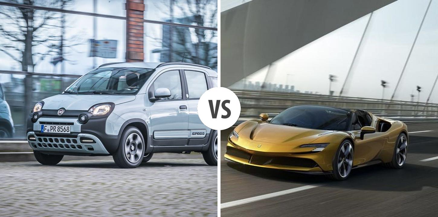 FIAT Panda VS Ferrari SF90 Roadster Autovergleich | AUTOGOTT.DE