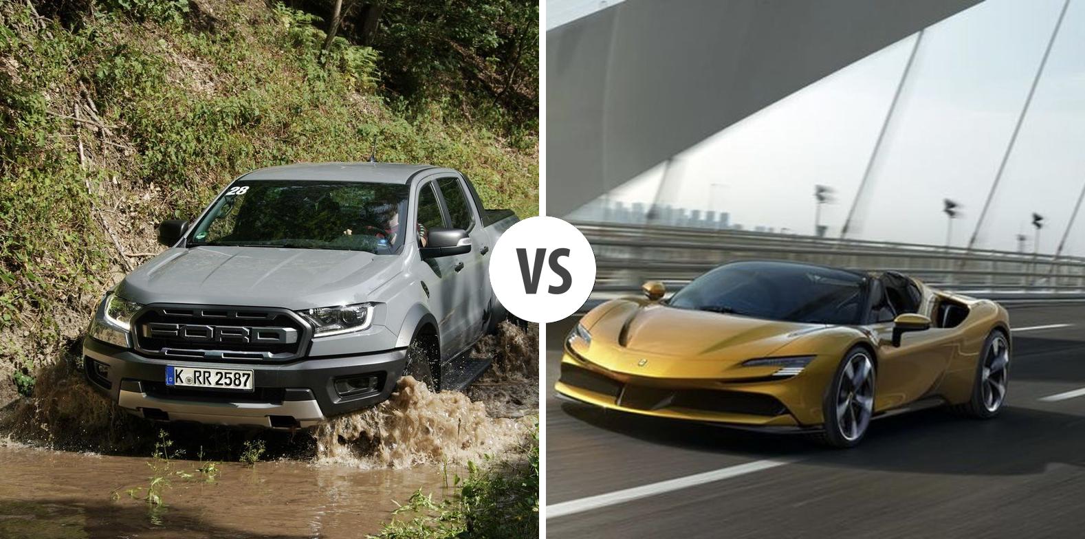 Ford Ranger VS Ferrari SF90 Roadster – Vergleiche Preise, Leistung ...