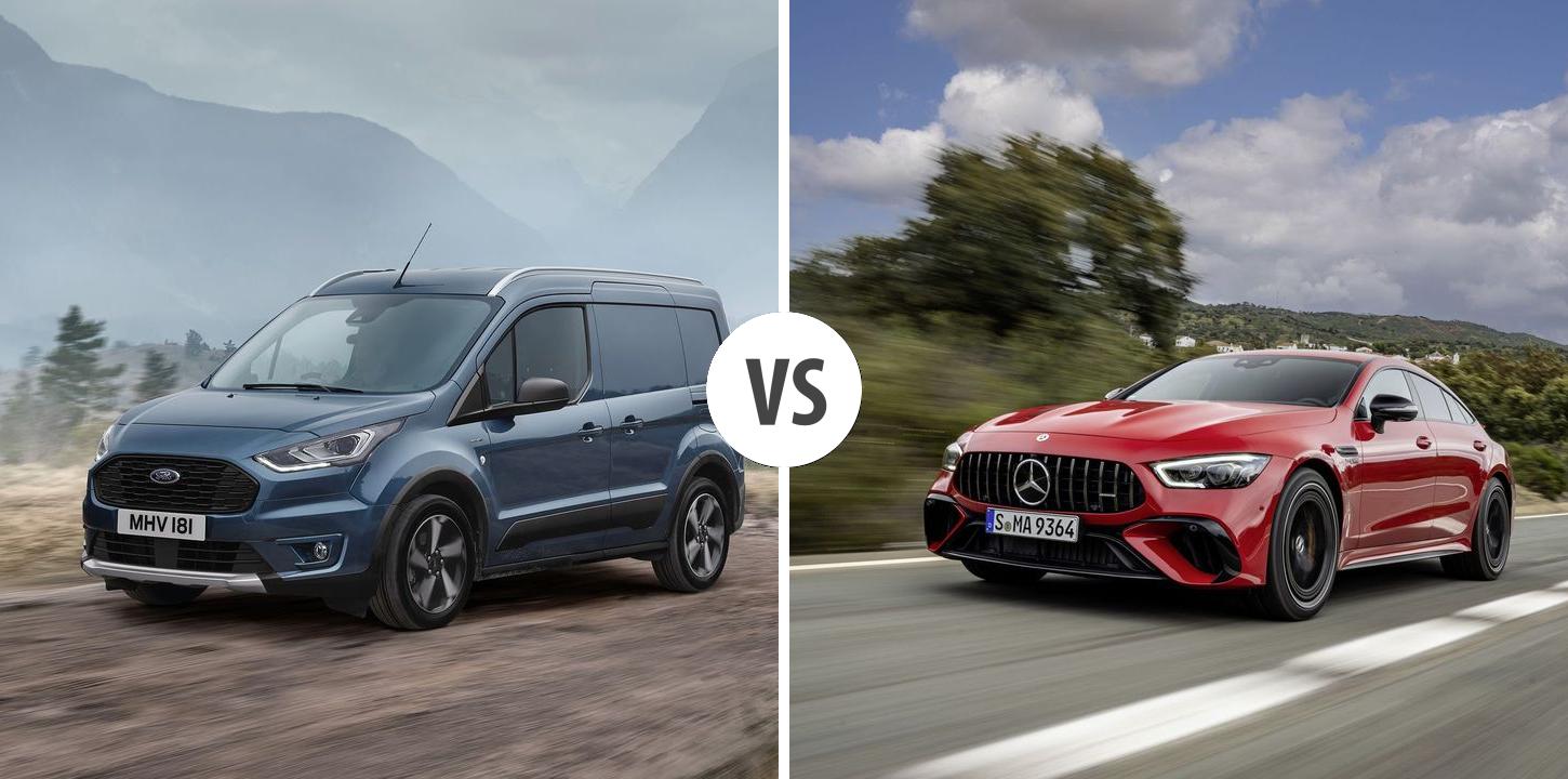 Ford Transit Connect Transporter VS Mercedes AMG GT 4-Türer Coupé ...