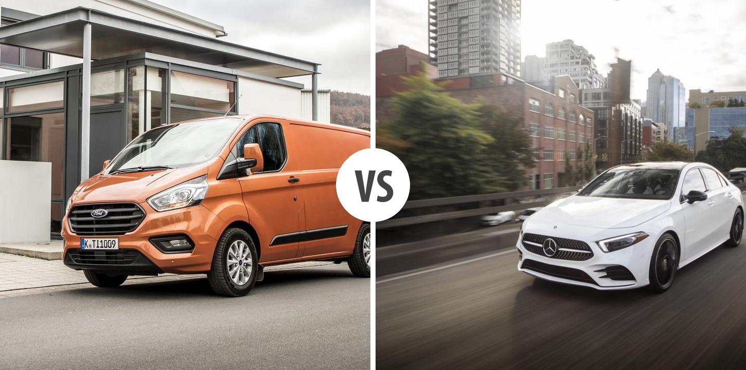 Ford Transit Custom Transporter VS Mercedes A-Klasse Limousine ...